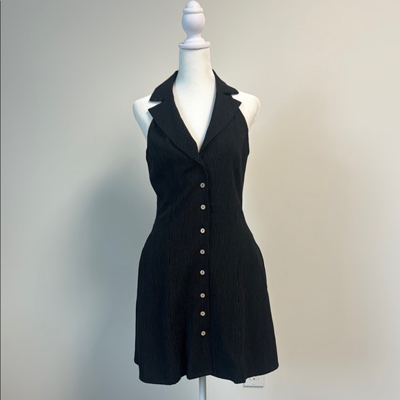 Allie Rose | Dresses | Allie Rose Black And White Striped Halter Dress ...